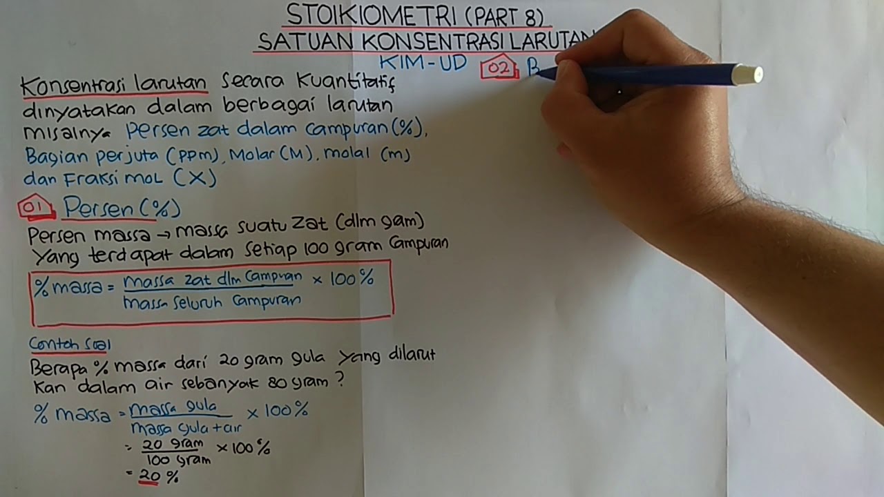 STOIKIOMETRI (PART 8) SATUAN KONSENTRASI LARUTAN - YouTube