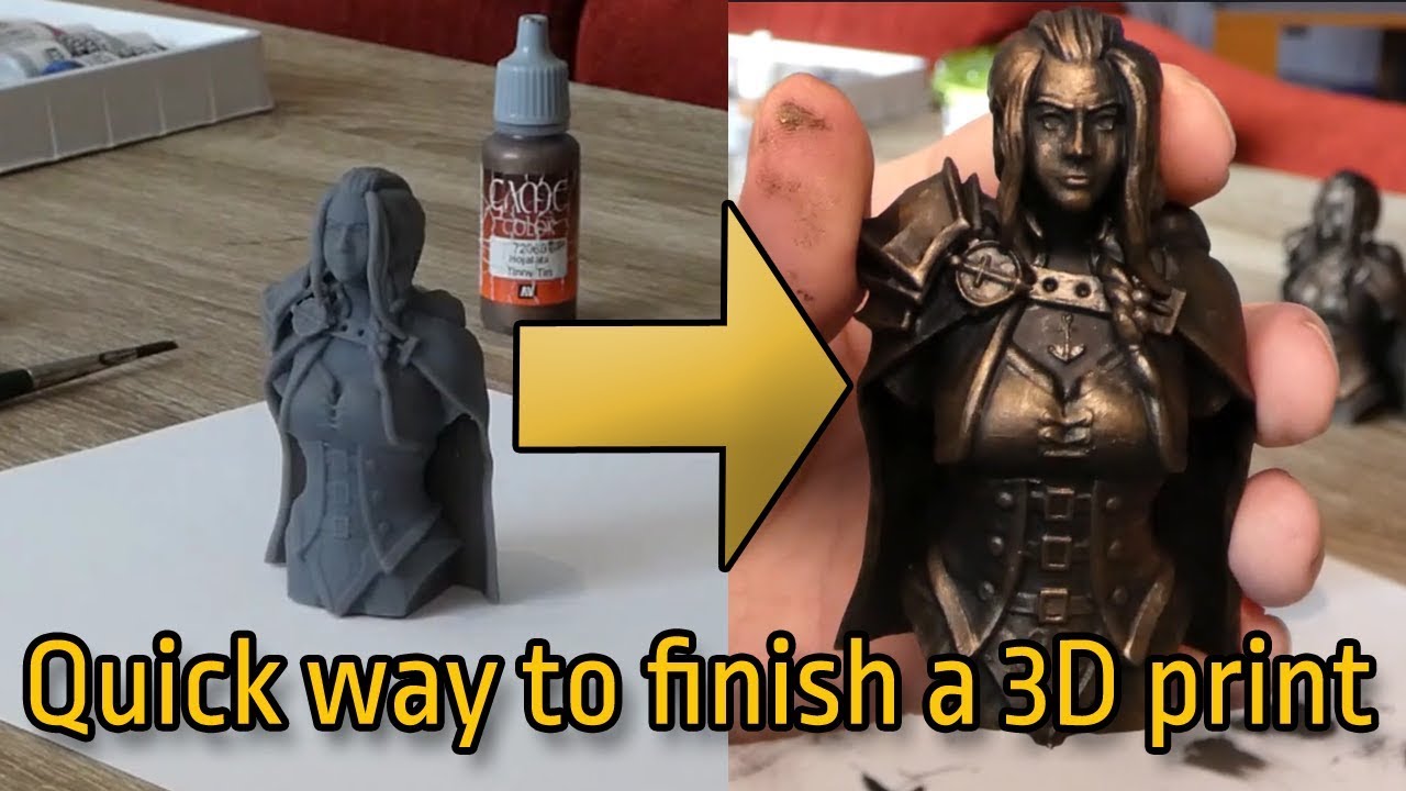 Simple, quick, cheap but effective painted finish on 3D prints - YouTube