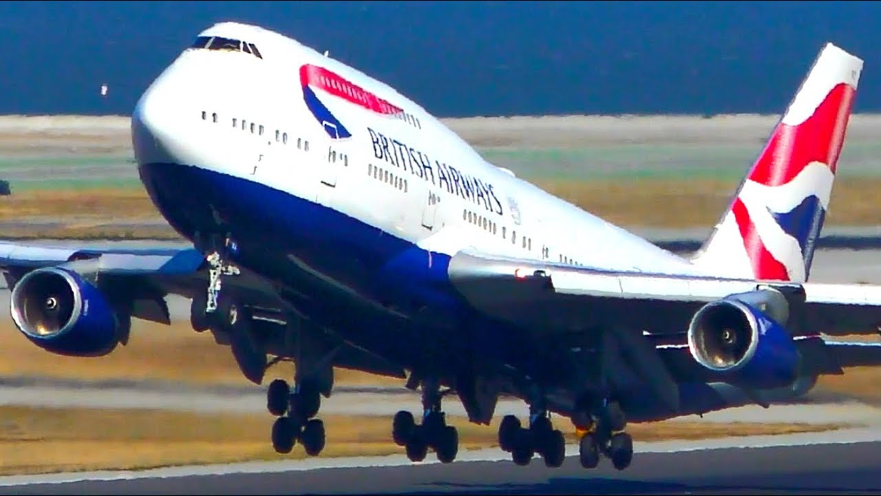 10 POWERFUL Heavy Aircraft Takeoffs | San Francisco Airport Plane ...