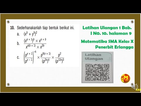 Latihan Ulangan 1 Bab. I N0. 10. halaman 9 QR Code Matematika SMA Kelas ...