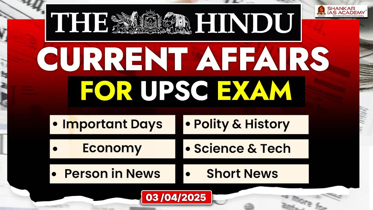 Daily News Analysis | 3rd April 2025 | Daily Current Affairs | The ...