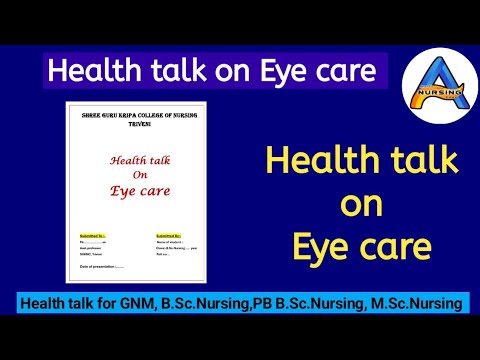Health talk on Eye care//Lesson plan on Eye care #healthtalk #eyecare # ...