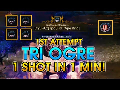 Black Desert Online MMORPG: First Attempt 0 to TRI OGRE RING ONE SHOT IN ONE MINUTE! :D