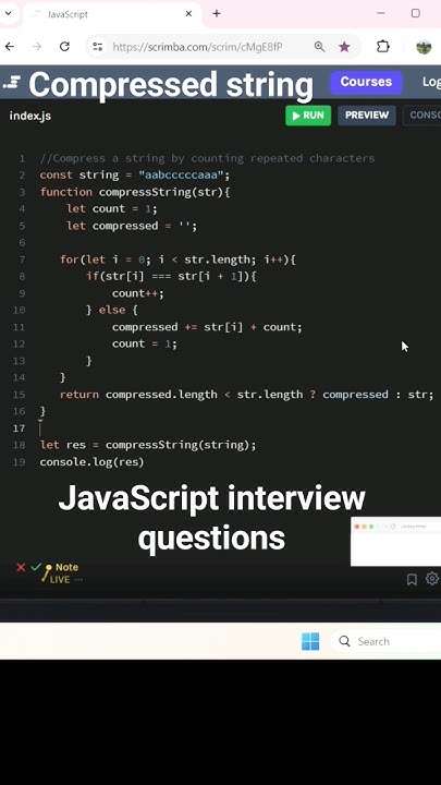 35100 Javascript Interview Questions Interview Coding Javascript Dsa Js Shortvideo