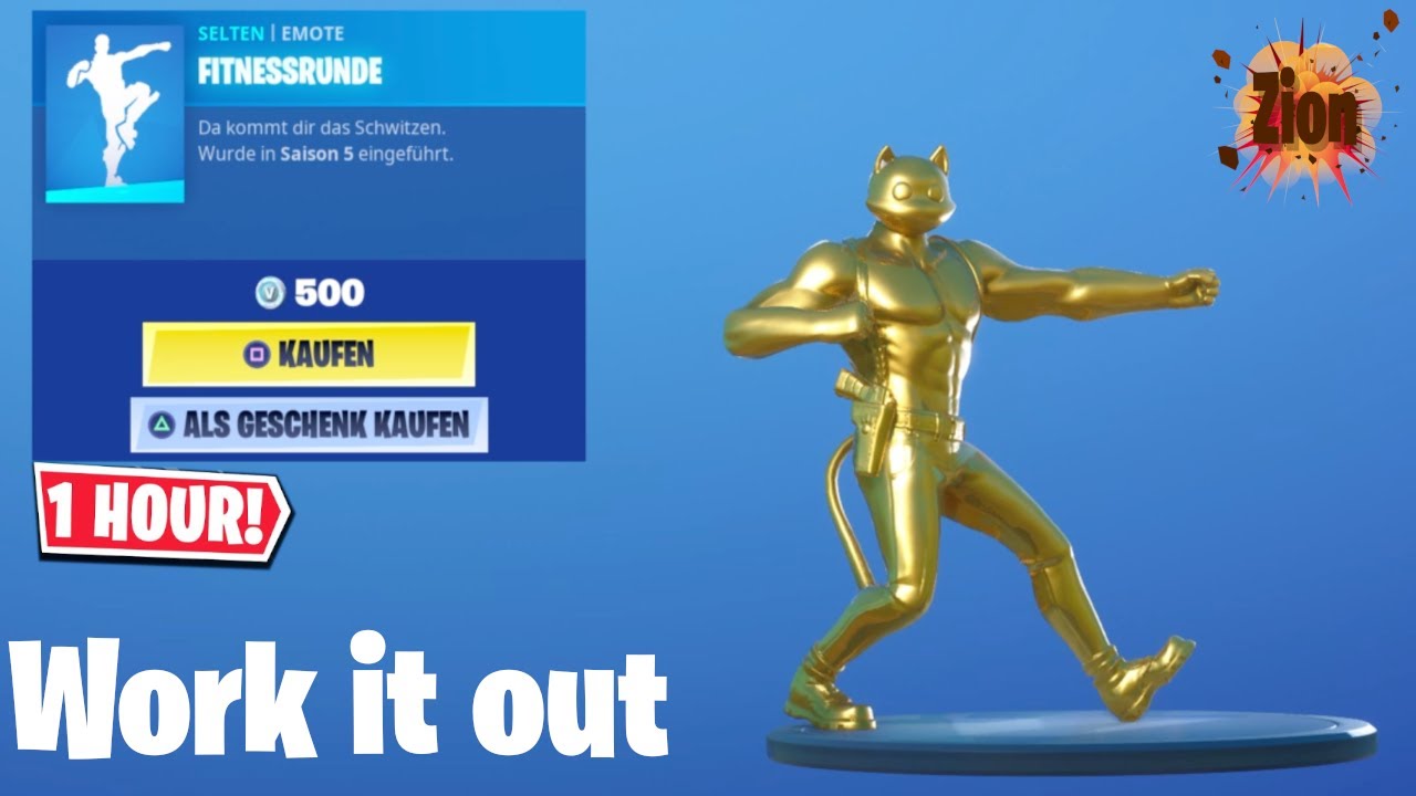 Fortnite Emote - Work It Out//Fitnessrunde I 1 Hour Emote - YouTube