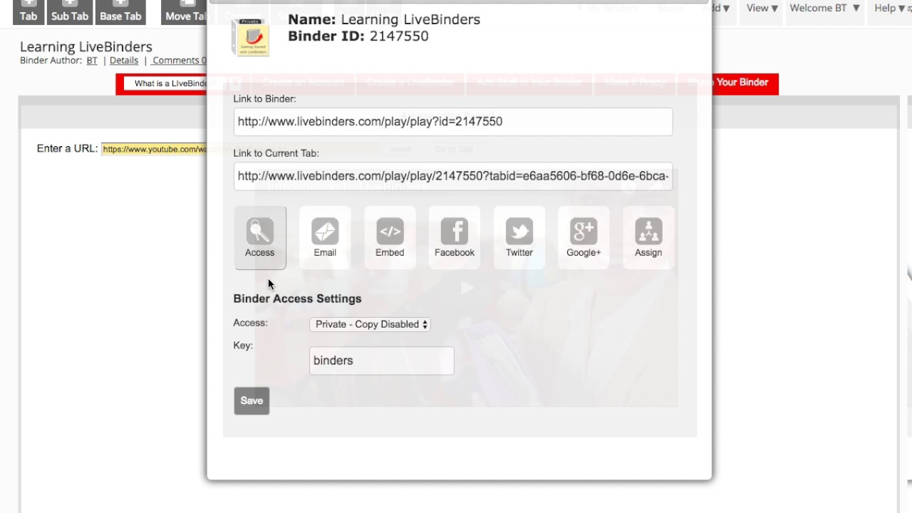 Virtual Binders: Sharing a LiveBinder - YouTube