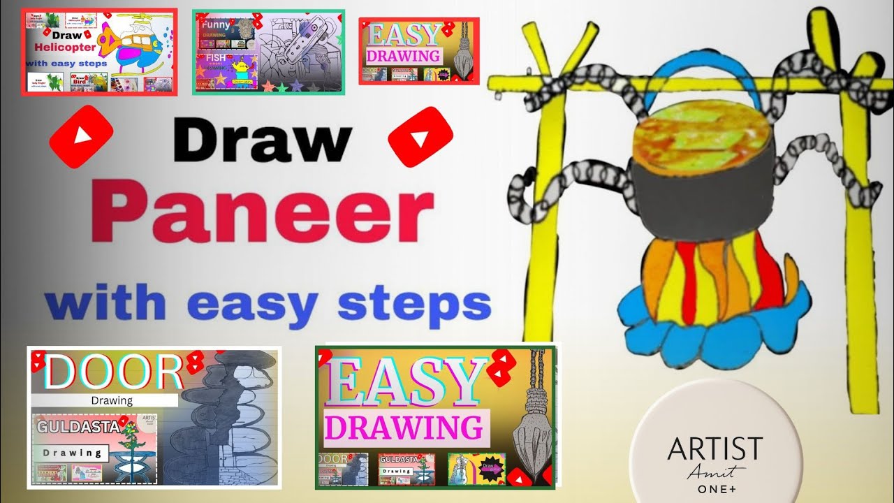How to draw Paneer, Dairy product drawing easy,Paneer drawing easy ...