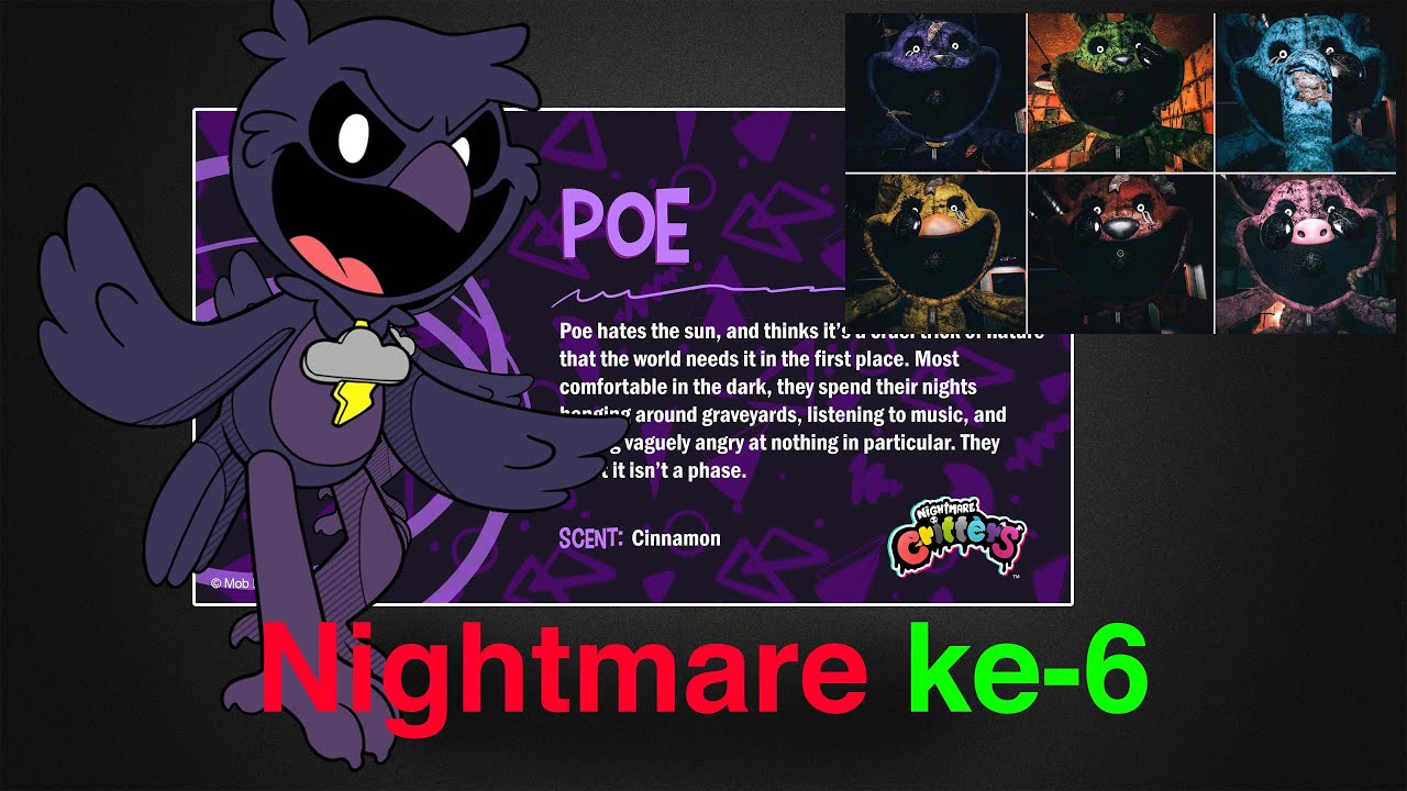 SIAPAKAH POE ? Nightmare Critters ke 6 TEORI Poppy Playtime Chapter 4 ...