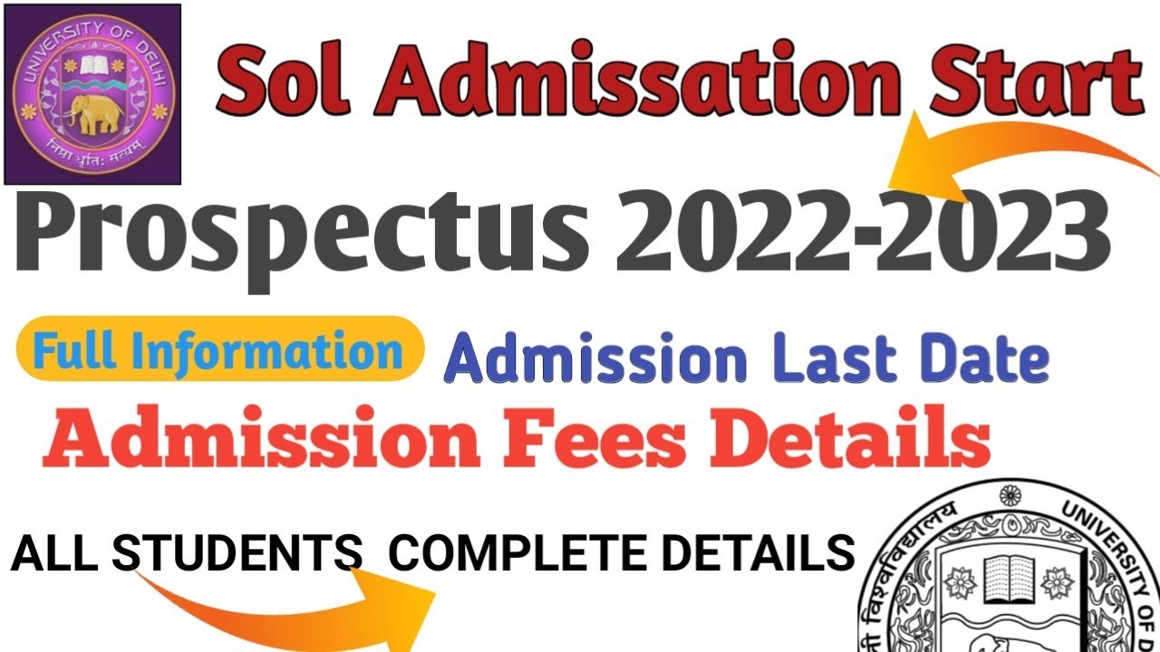Sol admission update 2022 | Sol Admission details | sol Admission fees ...