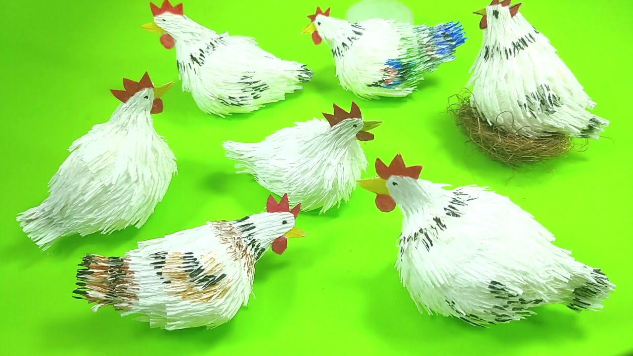 DIY Paper 3D Chicken | paper hen Crafts - YouTube