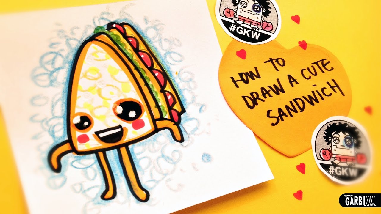How To Draw A Cute Sandwich Easy And Kawaii Drawings By Garbi Kw