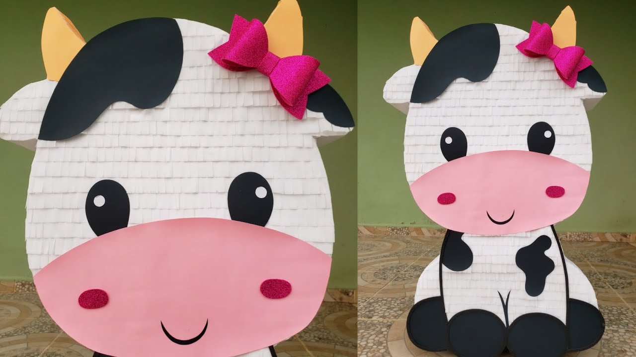 Piñata de Vaquita | Tutorial piñata Vaquita | Molde en la cajita de descripción 👇 - YouTube