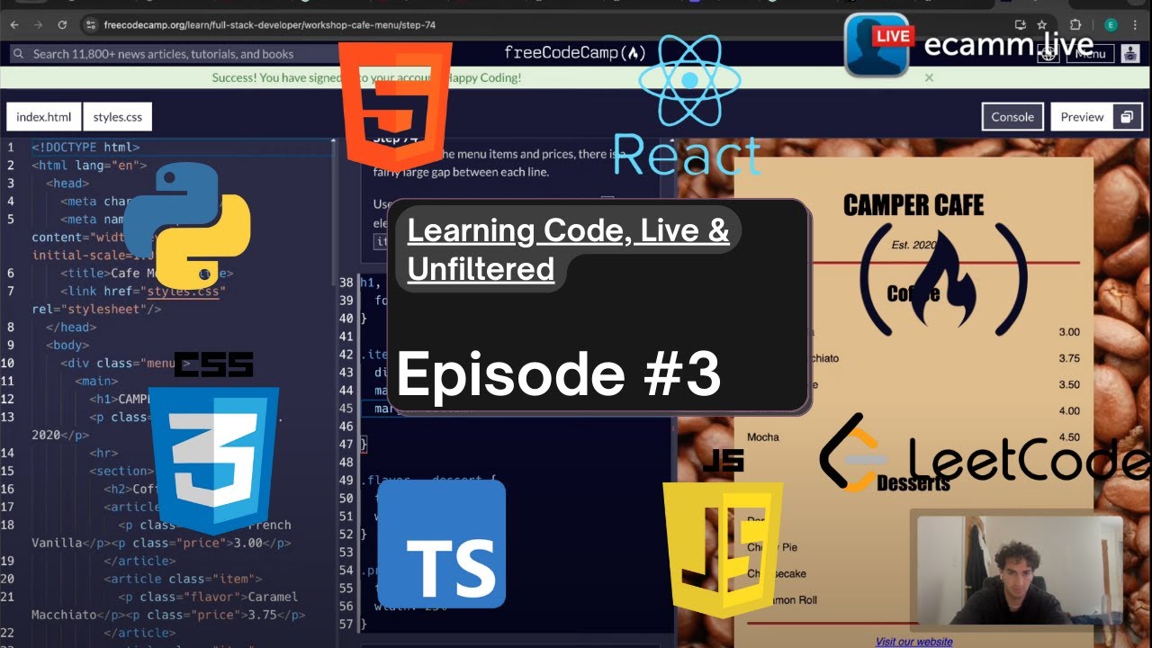 Learning to Code from Scratch | Episode 3: More CSS and LinkedLists - YouTube