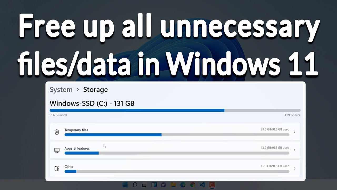 How to free up disk space in Windows 11 | Clean unused files/data - YouTube