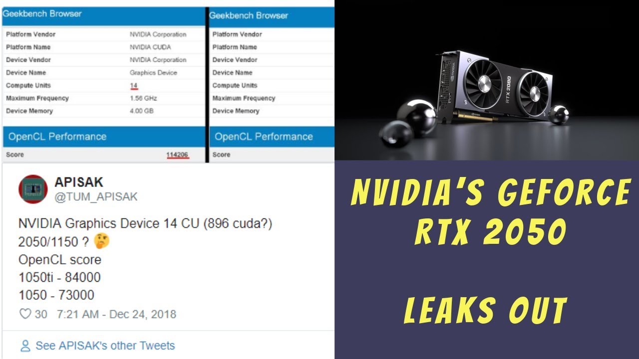 Nvidia’s GeForce RTX 2050 Entry-Level Graphics Card Leaks Out | 30,000 ...