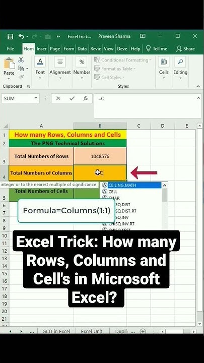 Excel Trick: How many Rows, Columns and Cell's in Microsoft Excel? - YouTube