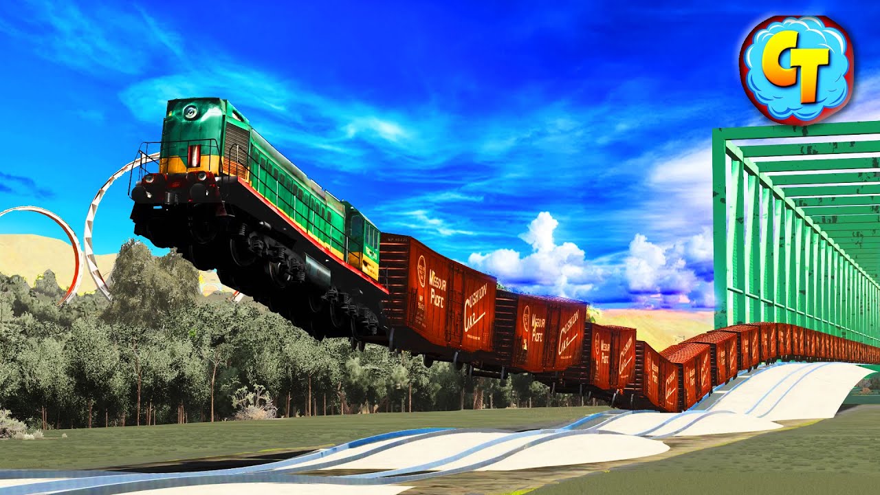 Wrong Way Railroad Switch FAILURE Trains Accidents BEAMNG.Drive Stream ...