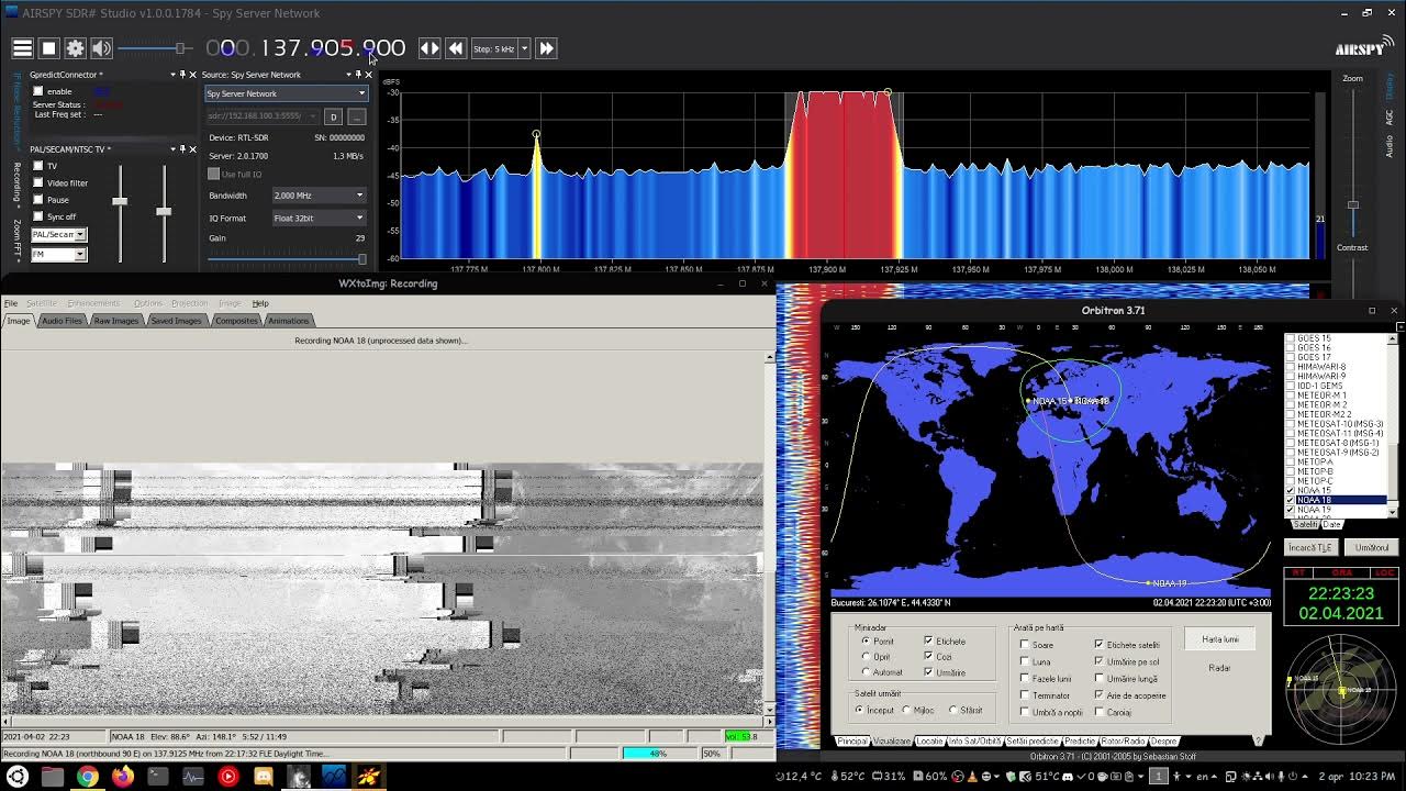 NOAA 18 RTL-SDR APT Decode [SDRSharp + WXtoImg + Orbitron] - YouTube