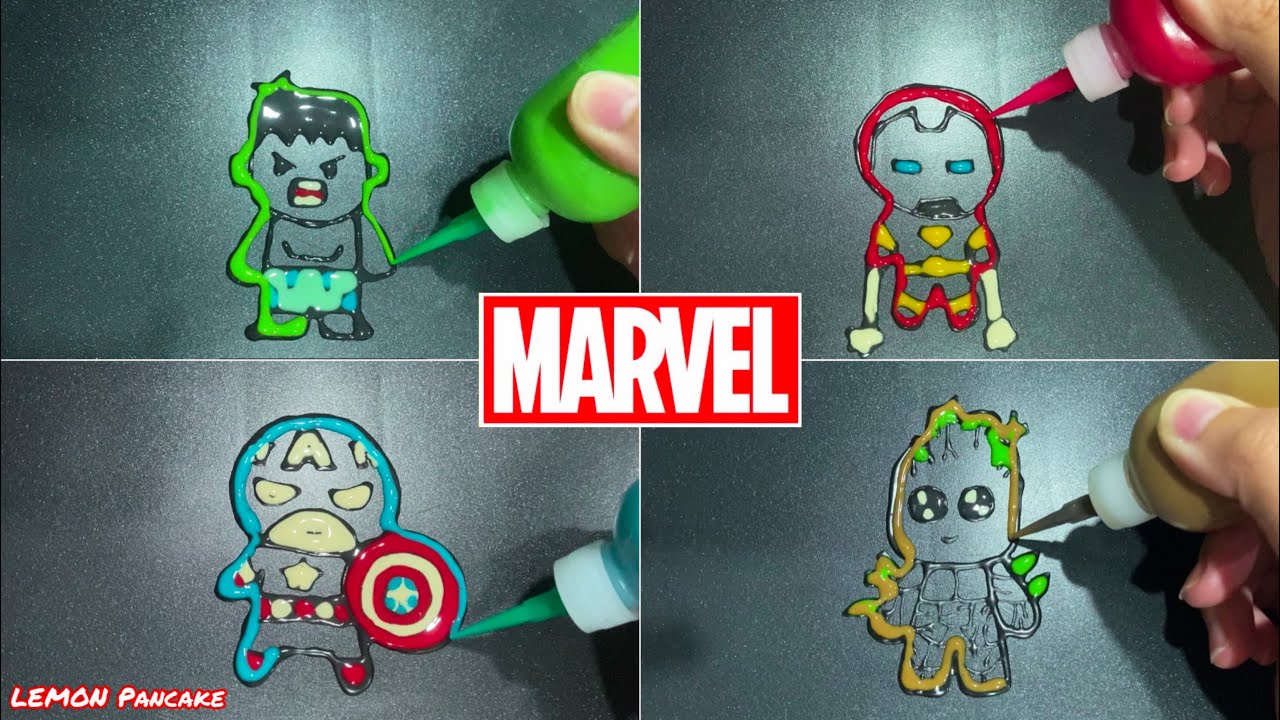 Pancake Art Marvel - The Hulk, Iron man, Captain America, Groot baby ...