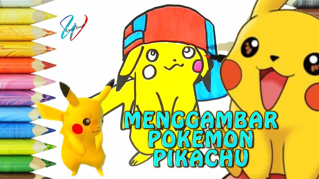 Belajar mewarnai dan menggambar POKEMON PIKACHU dan lagu anak #mewarnai ...