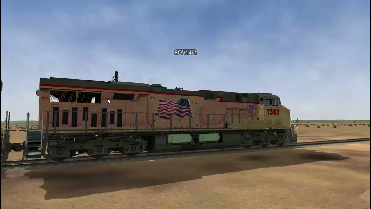 ORTS: Pacing A High Speed UP C45ACCTE #76387 SB IMJWC-01 At Mojave, CA - YouTube
