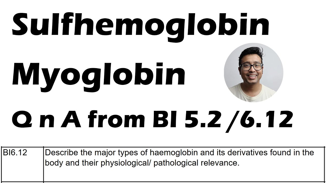 Sulfhemoglobin Myoglobin and Probable Questions from Competency BI 5.2 ...