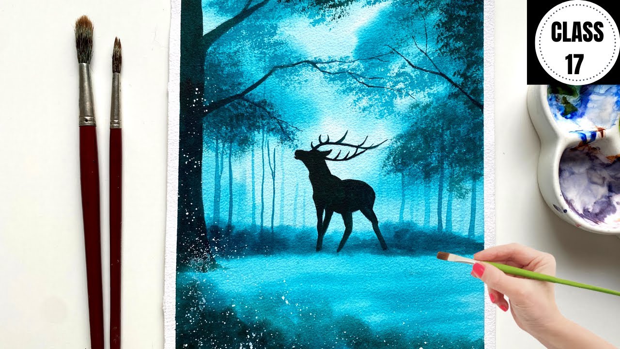 DEER WATERCOLOUR PAINTING TUTORIAL - YouTube