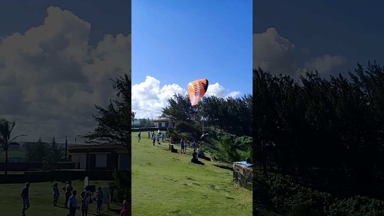 Extreme kite jumping from cliff mauritius - YouTube