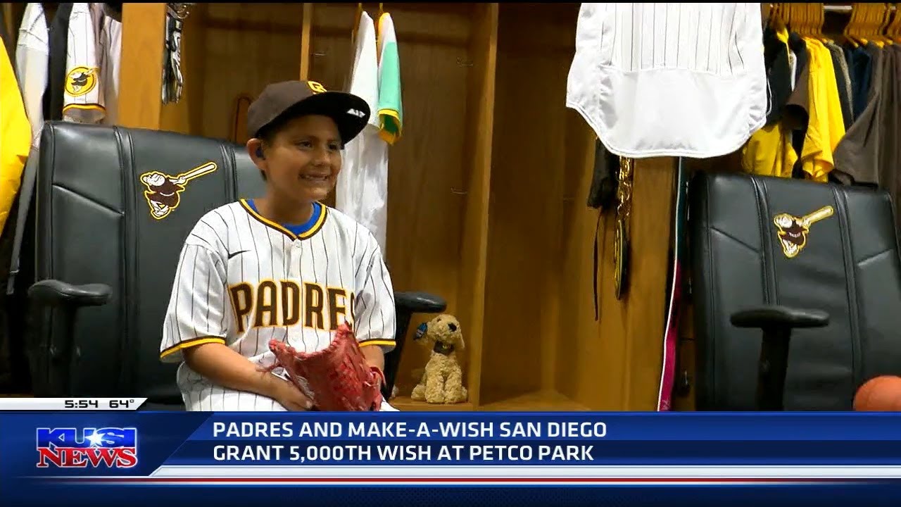 Padres and Make-A-Wish San Diego grant 5,000th wish at Petco Park - YouTube