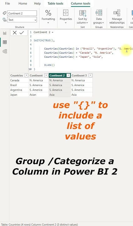 3 Ways to Group / Categorize a Column 2 #powerbi - YouTube