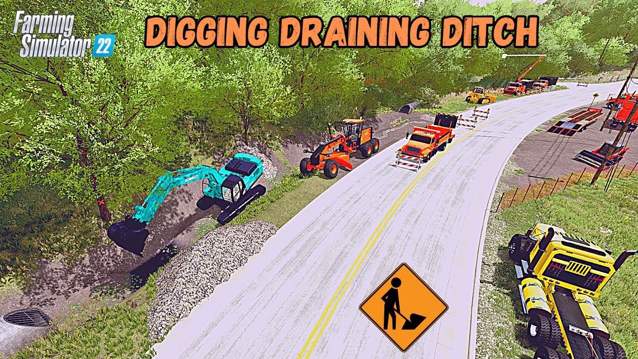 ditch work - fs22 - YouTube
