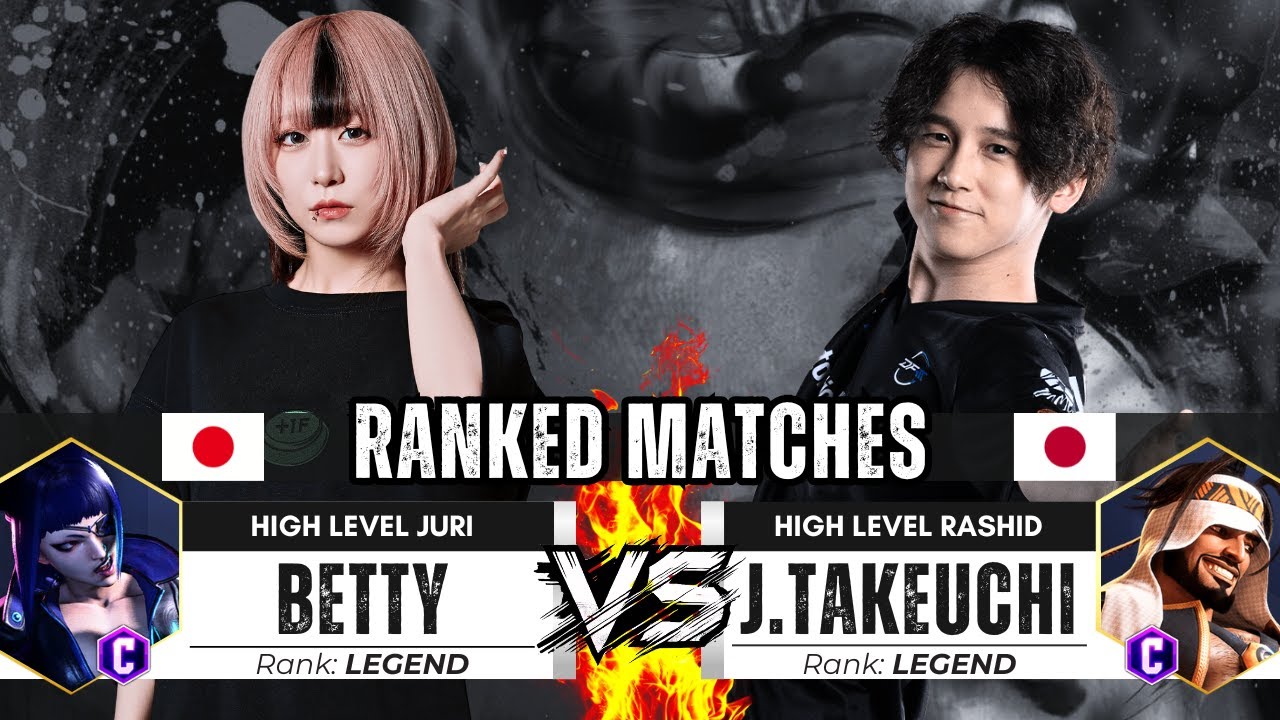 SF6 BETTY (Juri) vs J.TAKEUCHI & AKIRA High Level Gameplay Street ...