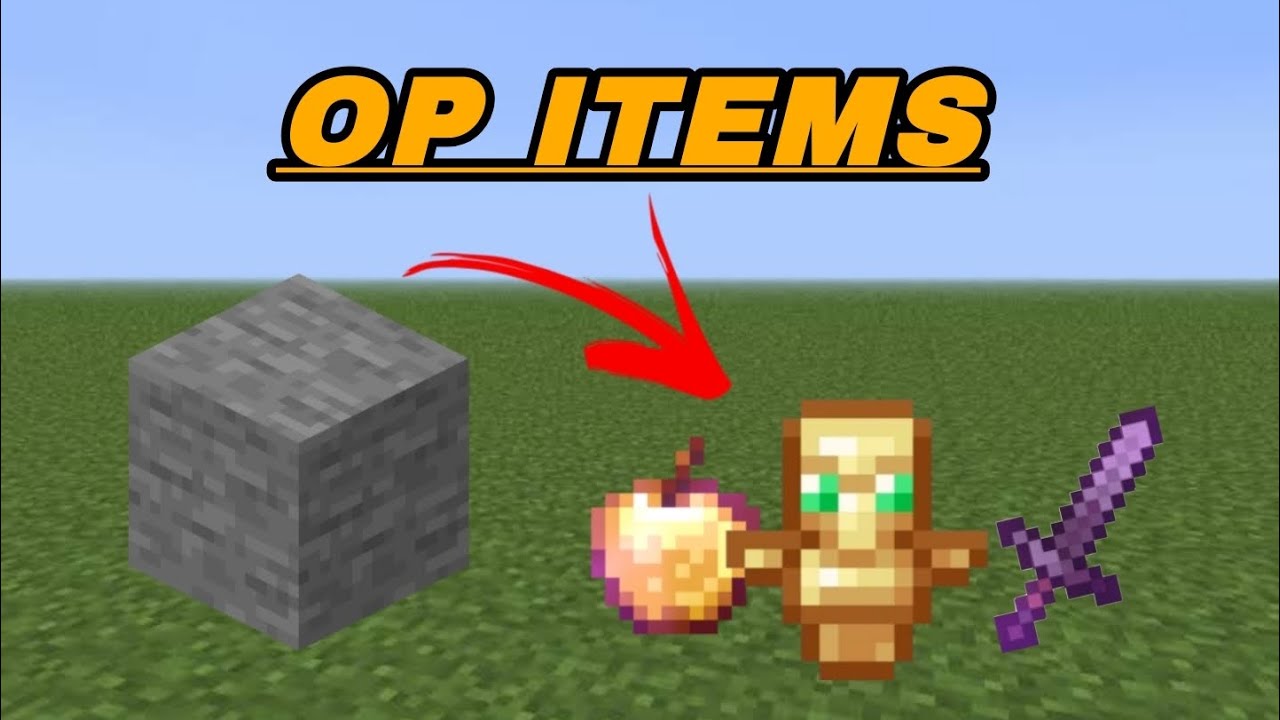 MINECRAFT BUT STONE DROPS OP ITEMS - YouTube