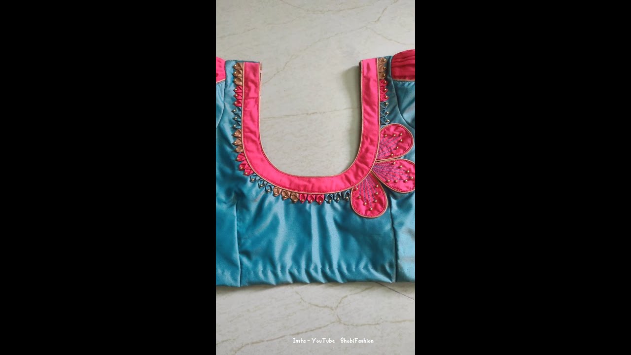 New blouse design buff hand neck design |Blouse Neck designs ...