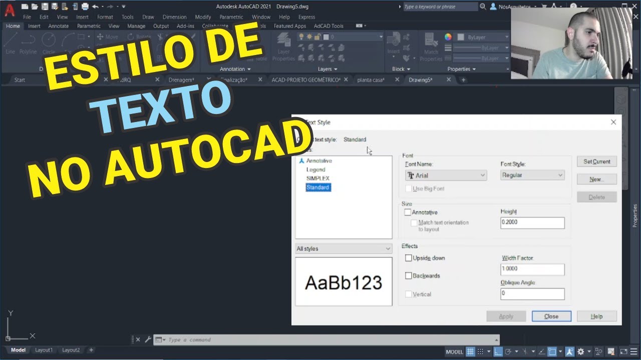 CRIAR E CONFIGURAR ESTILOS DE TEXTO NO AUTOCAD - YouTube