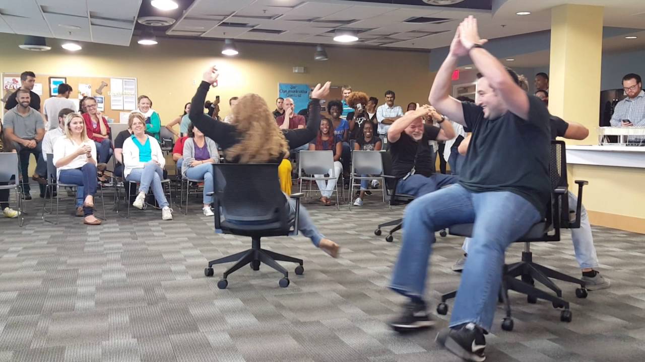 GE Office Olympics Synchronize Chair - YouTube
