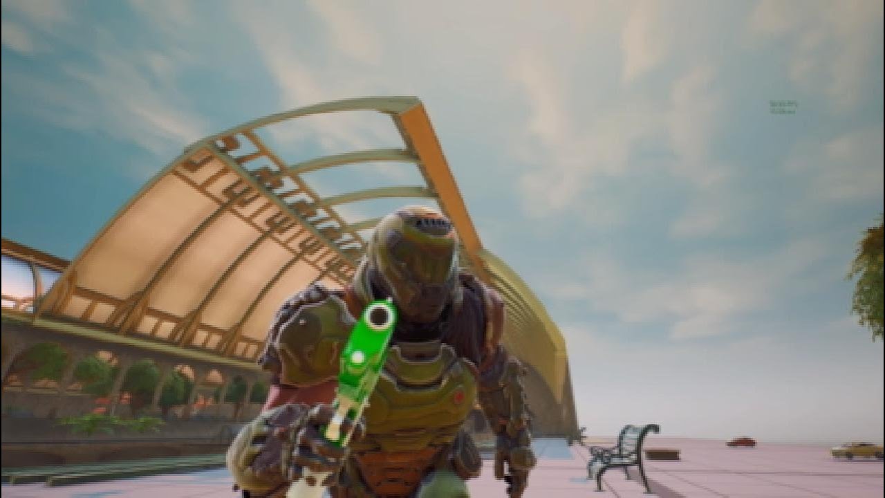 DoomGuy Running to Music in Fortnite - YouTube