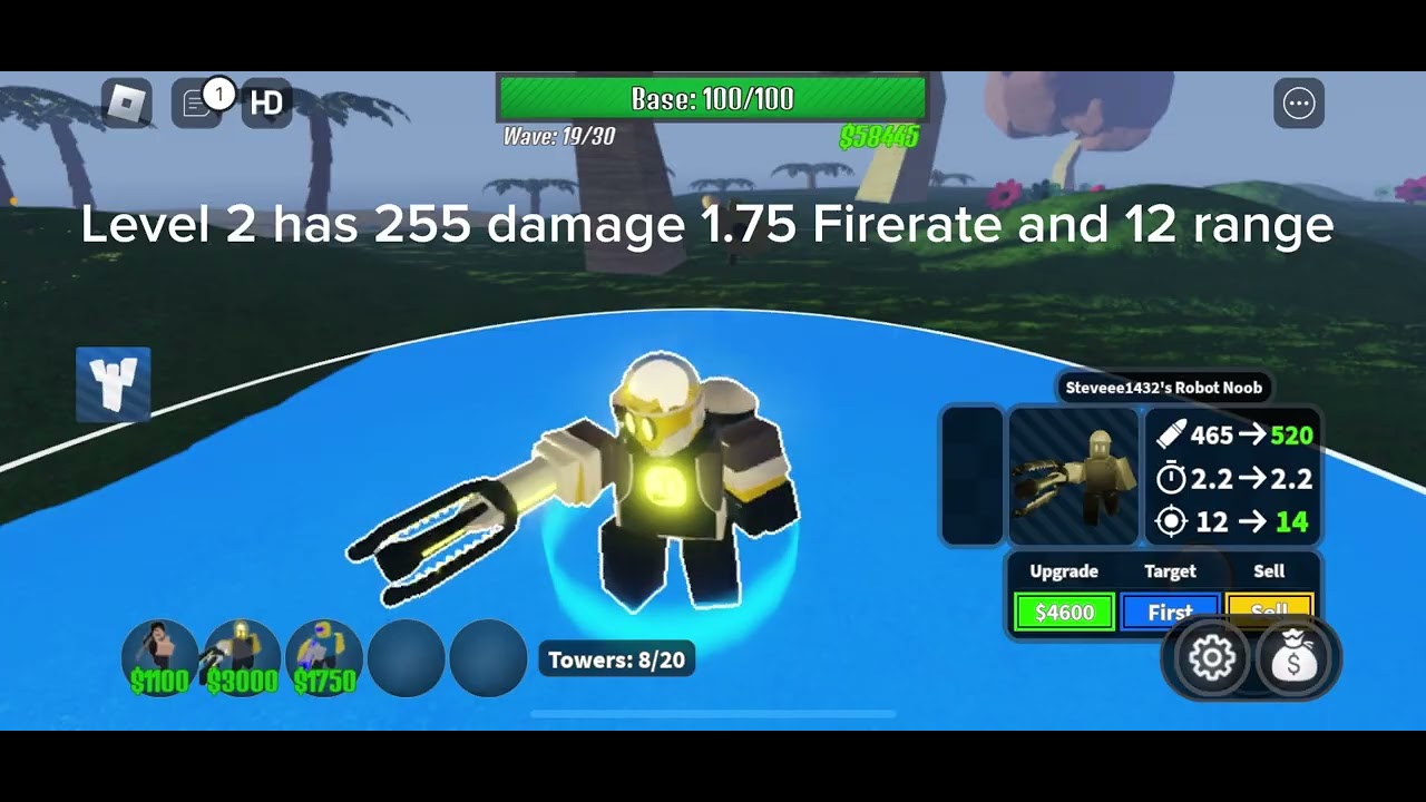 Noob tower defense solarlight robot (updated stats) - YouTube