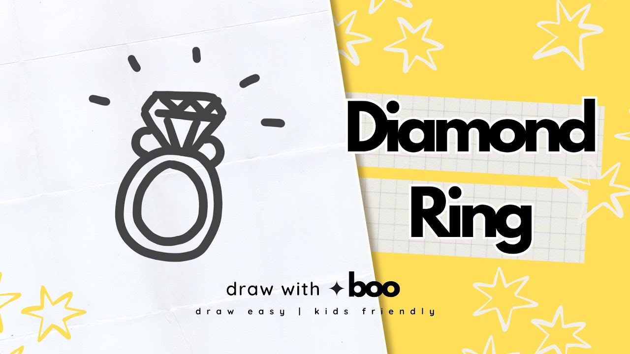 How to Draw a DIAMOND RING 💍 cute doodle | Easy Art Tutorial for Kids ...