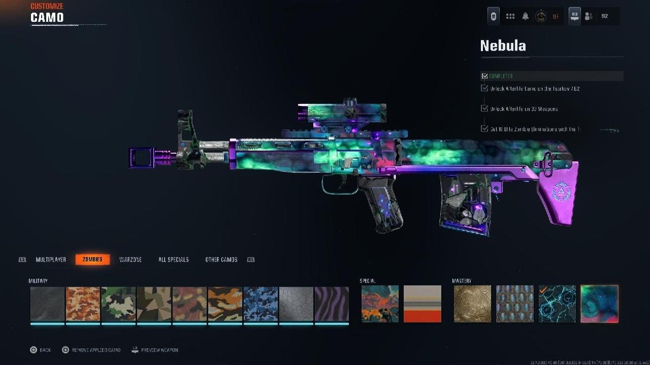 Black Ops 6 zombies MR TSARKOV 7.62 NEBULA CAMO - YouTube