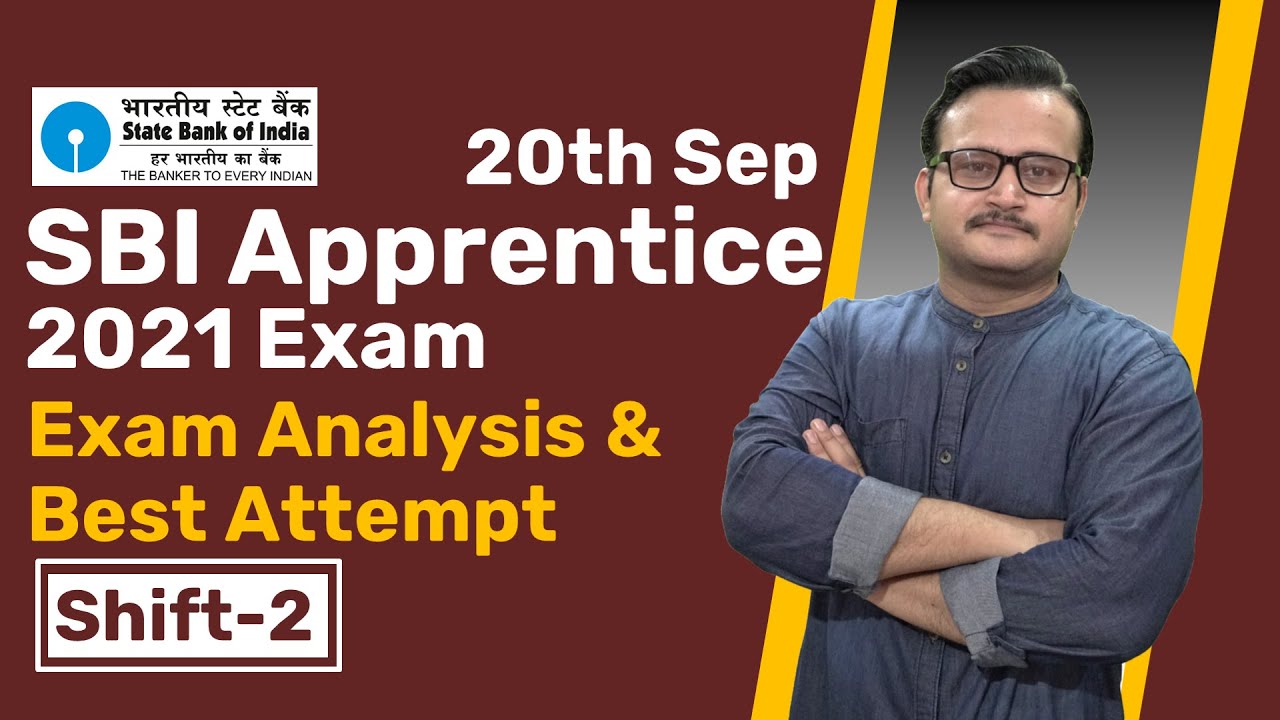 SBI APPRENTICE EXAM ANALYSIS 2021 | 20 SEP SHIFT-2 | SBI APPRENTICE ...