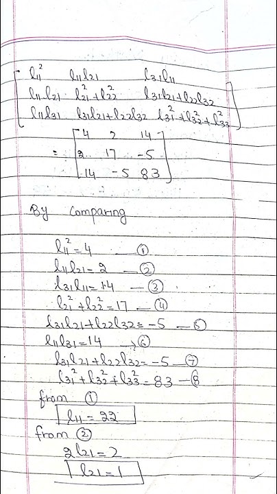 cholesky's method for system of linear equations - YouTube