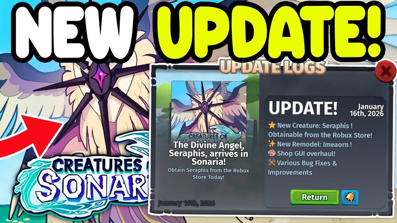 Creatures Of Sonaria NEW UPDATE! (CODES, HOW TO GET SERAPHIS SHOWCASE ...