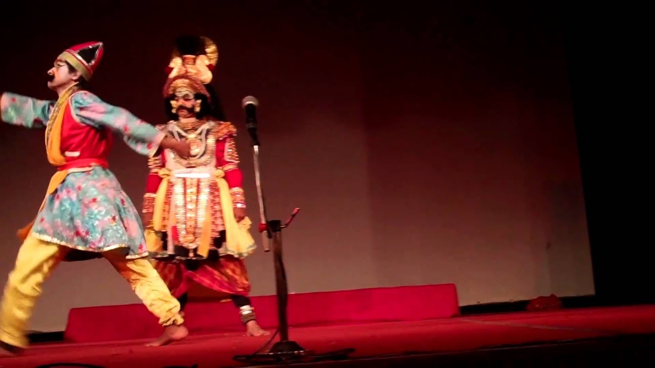 YAKSHAGANA-vidwan sonda nagaraj joshi and vighneshwar bhat in a comedy scene in 'soubhagya ...