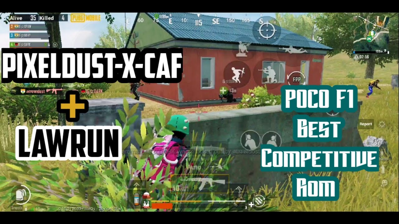 POCOF1| Best rom for competitive PUBG Mobile | Less render | PixelDust-x-caf + LAWRUN - YouTube