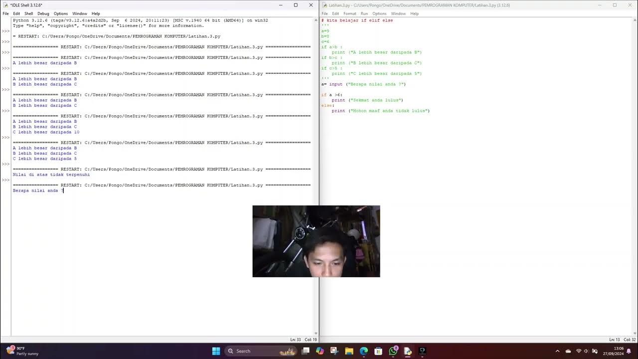 PEMROGRAMAN KOMPUTER, PYTHON DASAR #3_IF ELSE - YouTube