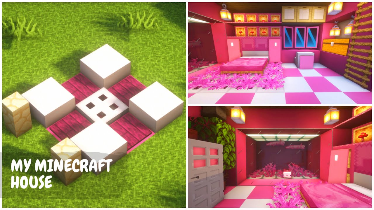 ⚒️ Minecraft: How to build a small pink underground base - YouTube