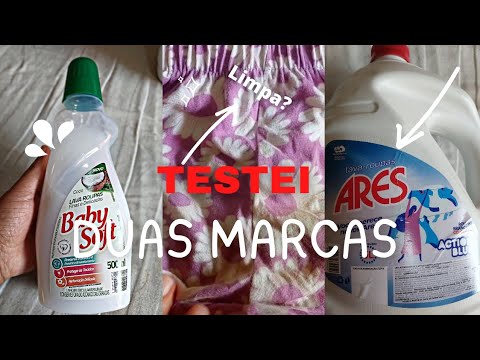 Sabão líquido ARES é bom? BABY SOFT de coco roupas delicadas/ Lavagem completa com duas marcas ...