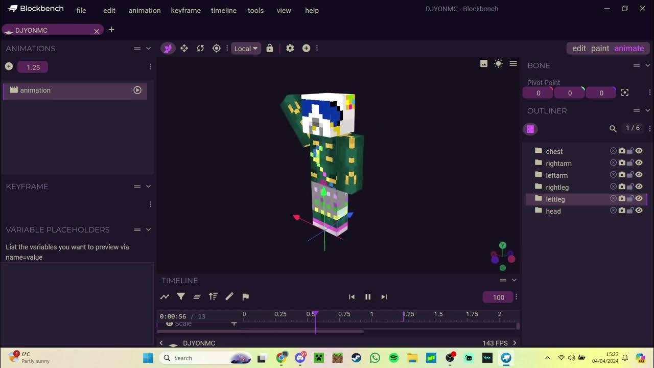 First attempt at animating in blockbench - YouTube