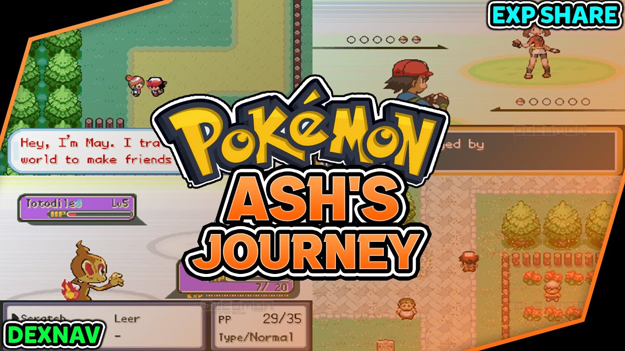 Completed New Pokemon Game With Ash Journey, Exp Share, Dexnav ...